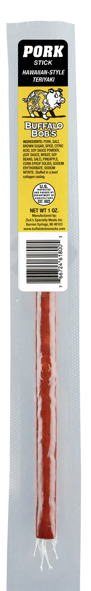Hawaiian Style Teriyaki Pork Sticks - Distributor – Buffalo Bobs Snacks